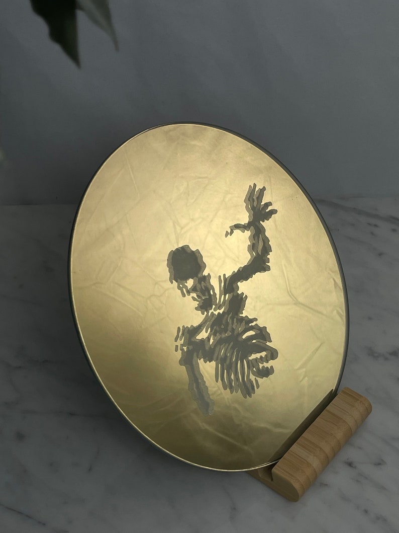 Custom Hand Engraved Mirror Skeleton Tattoo Design - Etsy