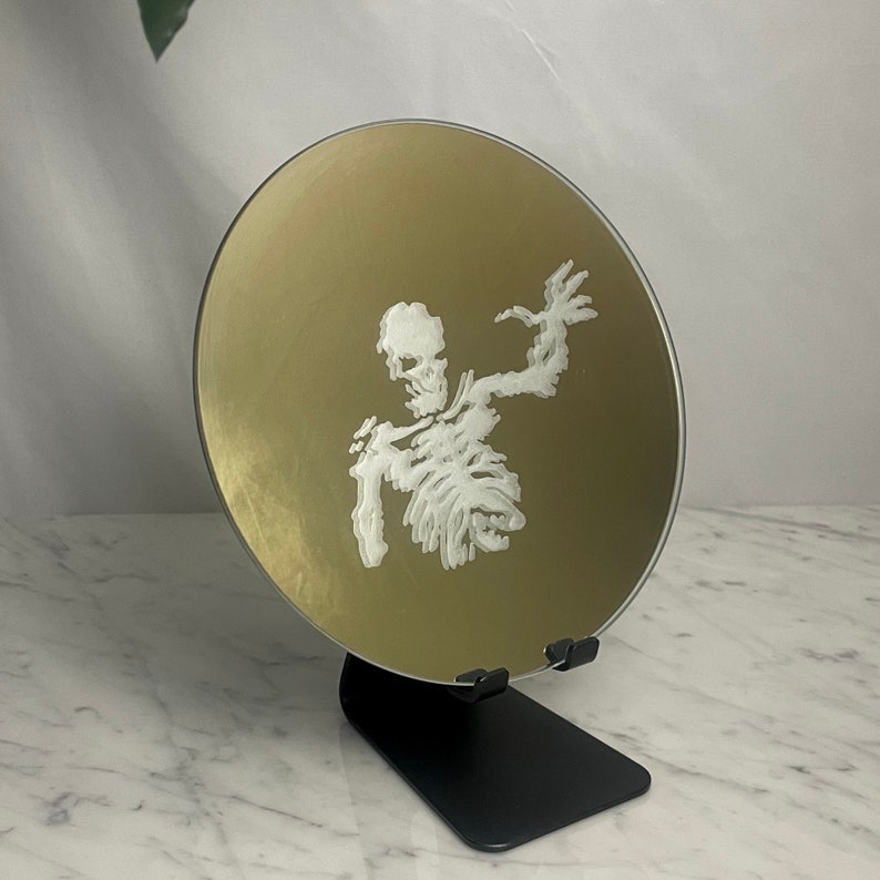 Custom Hand Engraved Mirror Skeleton Tattoo Design - Etsy