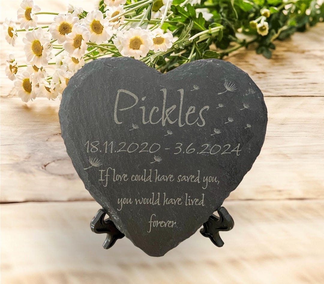 Memorial Slate Stone Slab - Personalised Engraved Grave Stone - Plaque ...