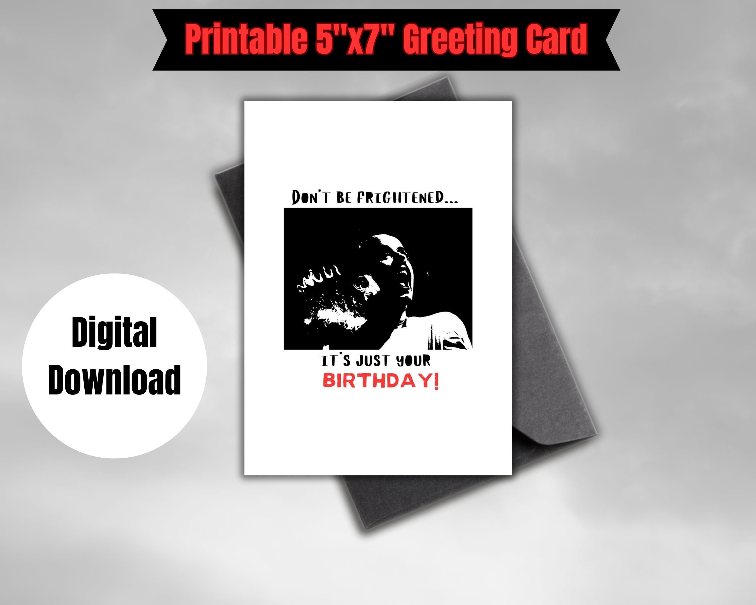 Funny Birthday Card, Classic Horror Movie, Frankenstein , PRINTABLE ...