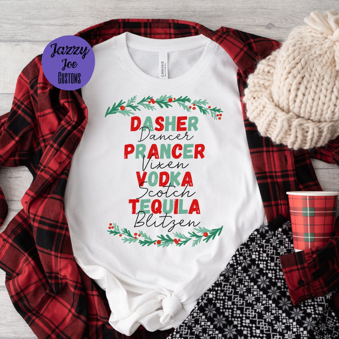 Dasher Dance Prancer Vixen Vodka Scotch Tequila Blitzen - Svg/png/jpg ...