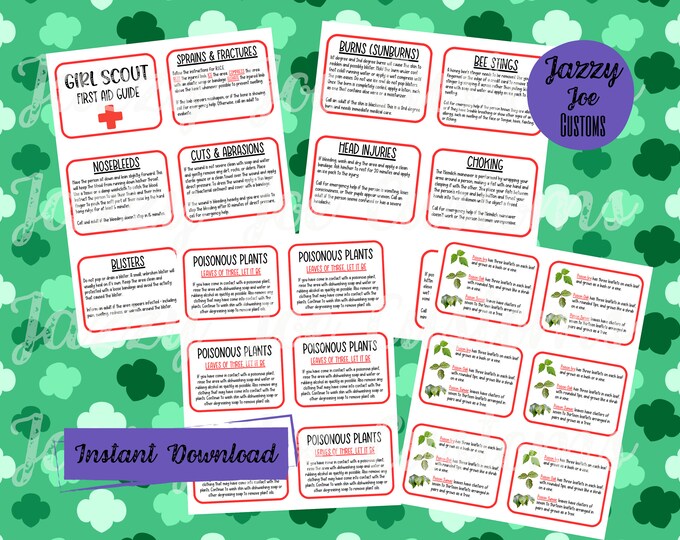 Girl Scouts First Aid Kit Cards - Badge Meeting Activity - Instant ...