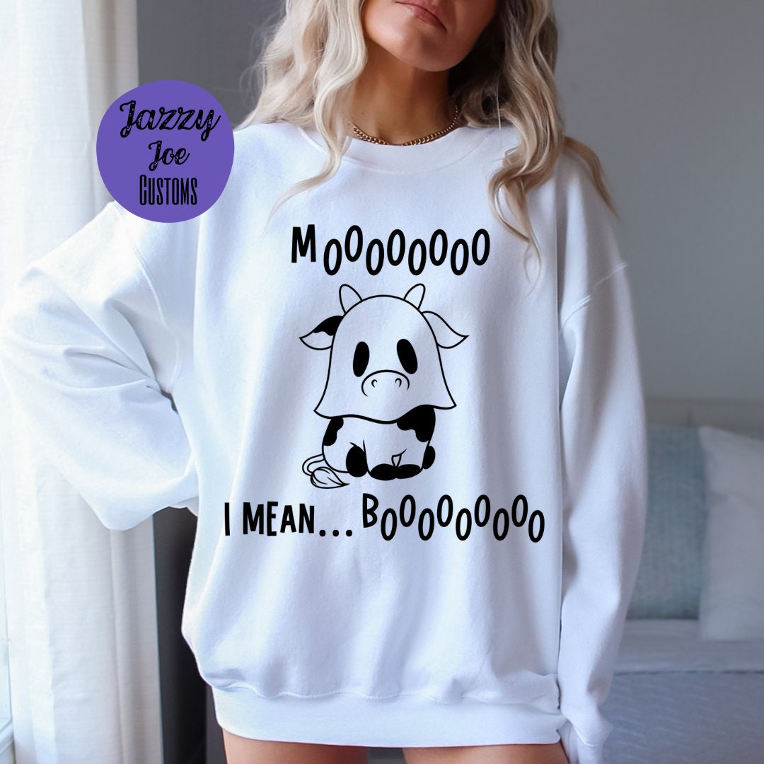 Moo I Mean Boo Png/jpg Cow Funny Digital File Cricut Silhouette ...