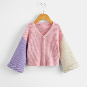 Little Girls’ Colorblock Cardigan Sweater - Etsy