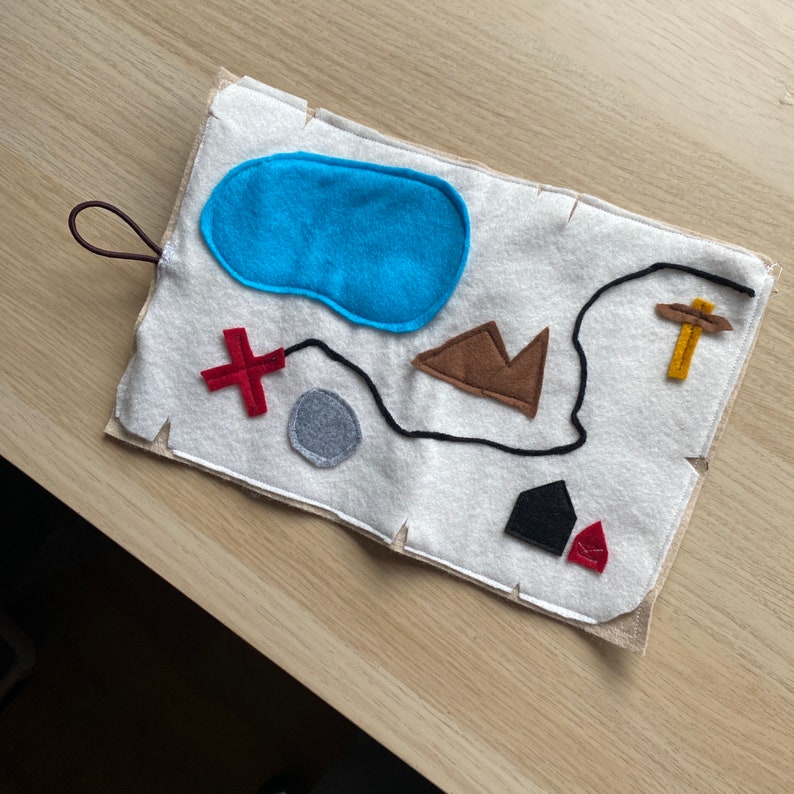 Play-pretend Pirate Map. Treasure Map. Handmade. Rolls Up Imaginative ...