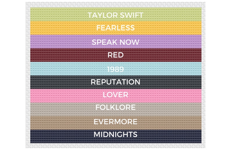 Taylor Swift Eras Tour Poster Cross Stitch Pattern - Downloadable ...