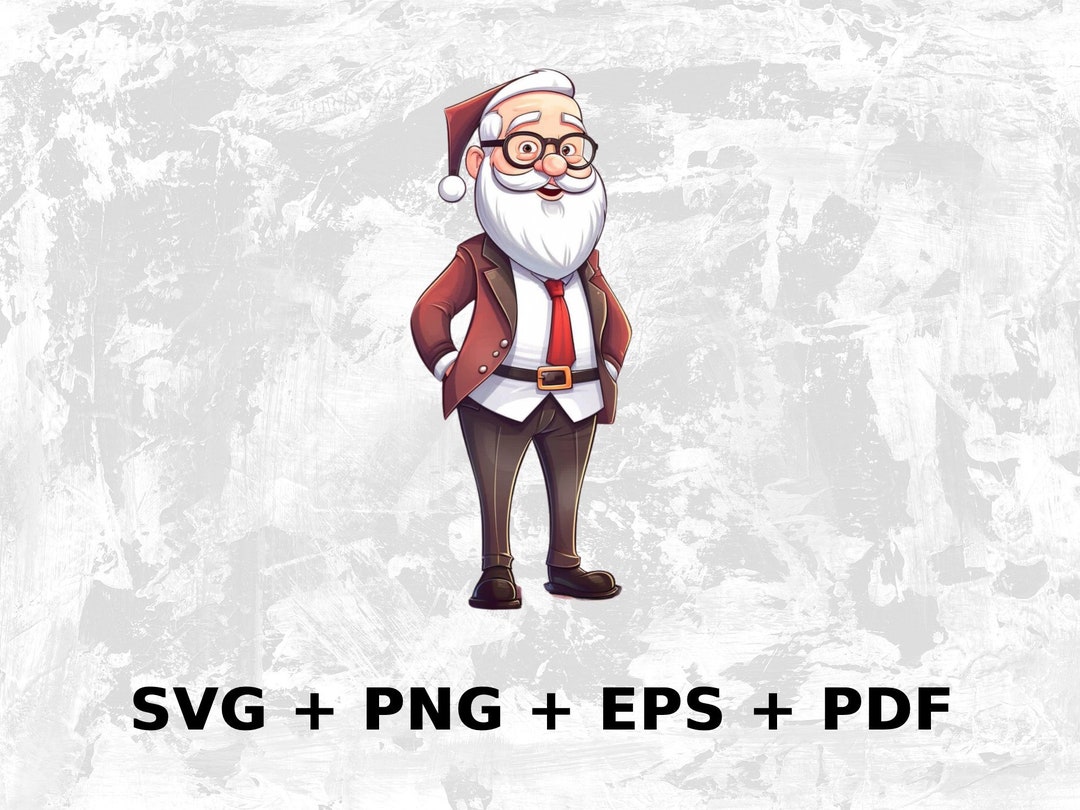 Cartoon Santa Claus Formal 3 SVG PNG EPS, Commercial Use Clipart Vector ...