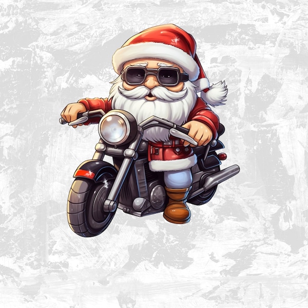 Santa on a Harley Png - Etsy