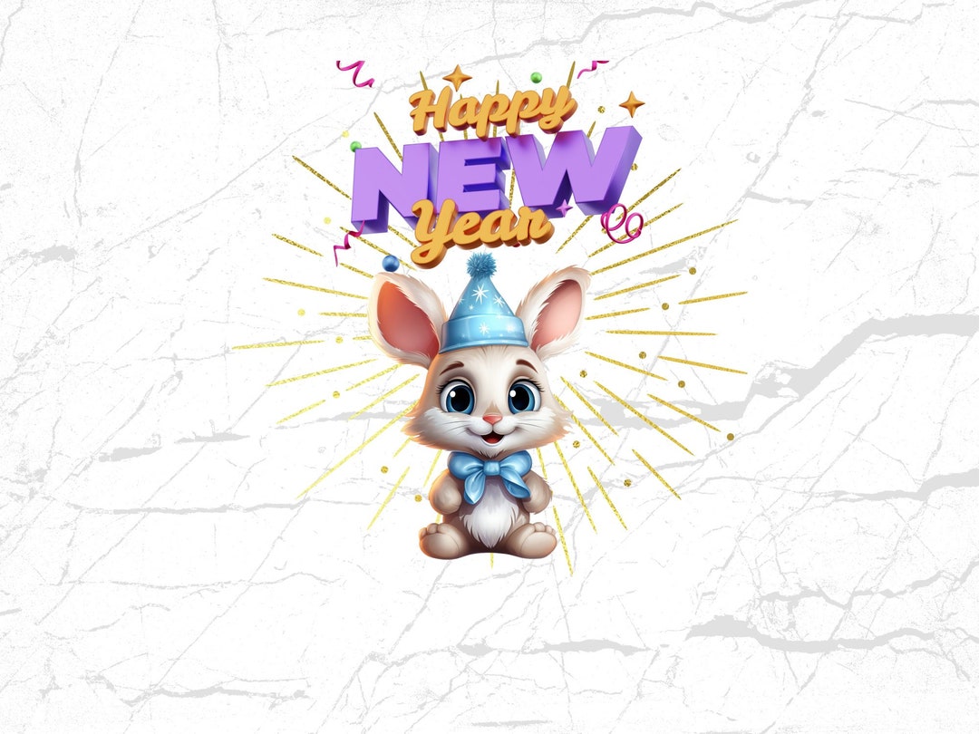 New Years Rabbit, SVG, PNG, EPS, New Years Eve Digital Paper, New Years ...