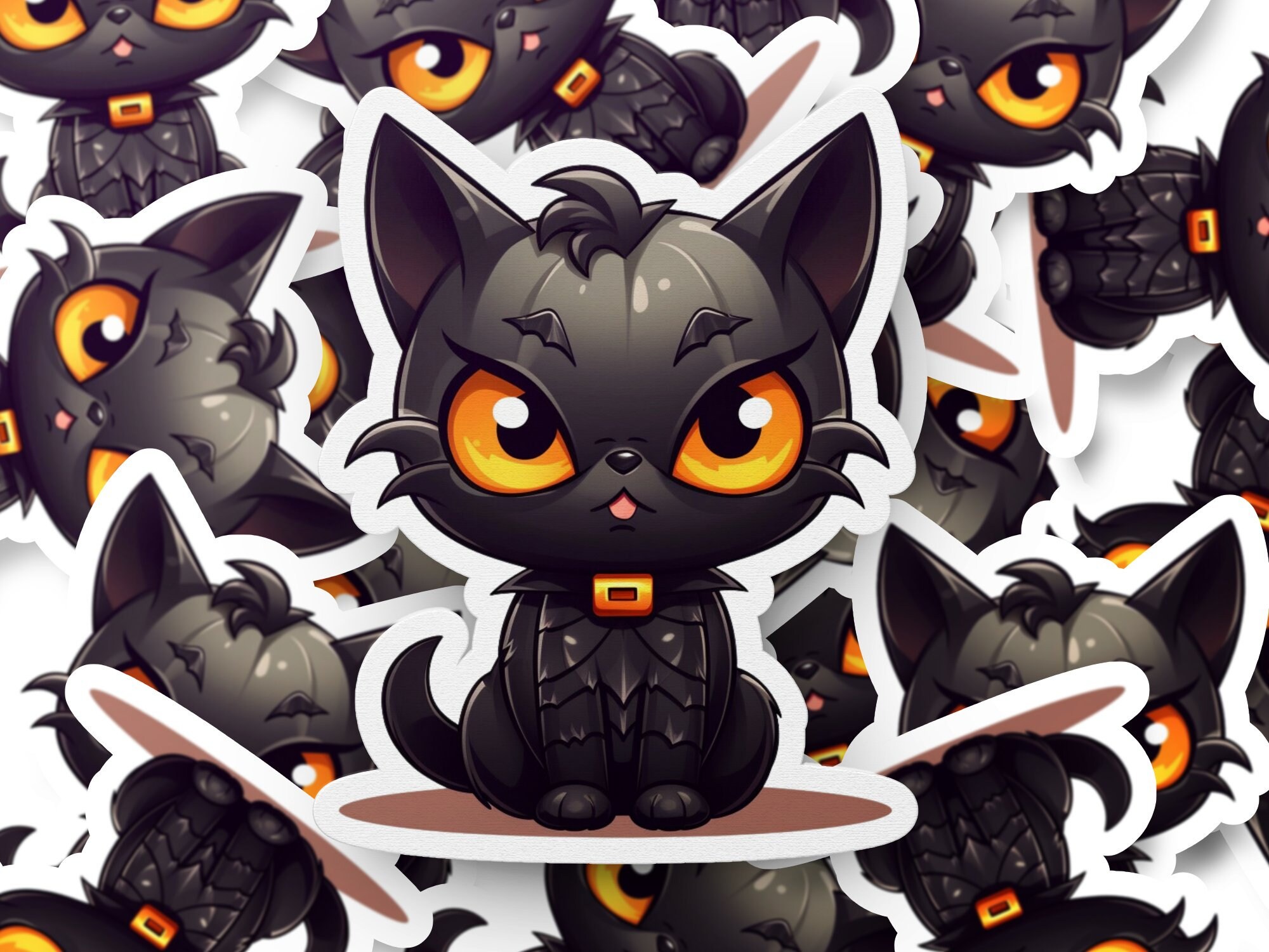Cartoon Mad Cat Halloween SVG PNG EPS Commercial Use Clipart - Etsy