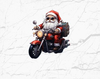 Santa Harley, SVG PNG EPS, Vector Graphics, Christmas Gift for Biker ...