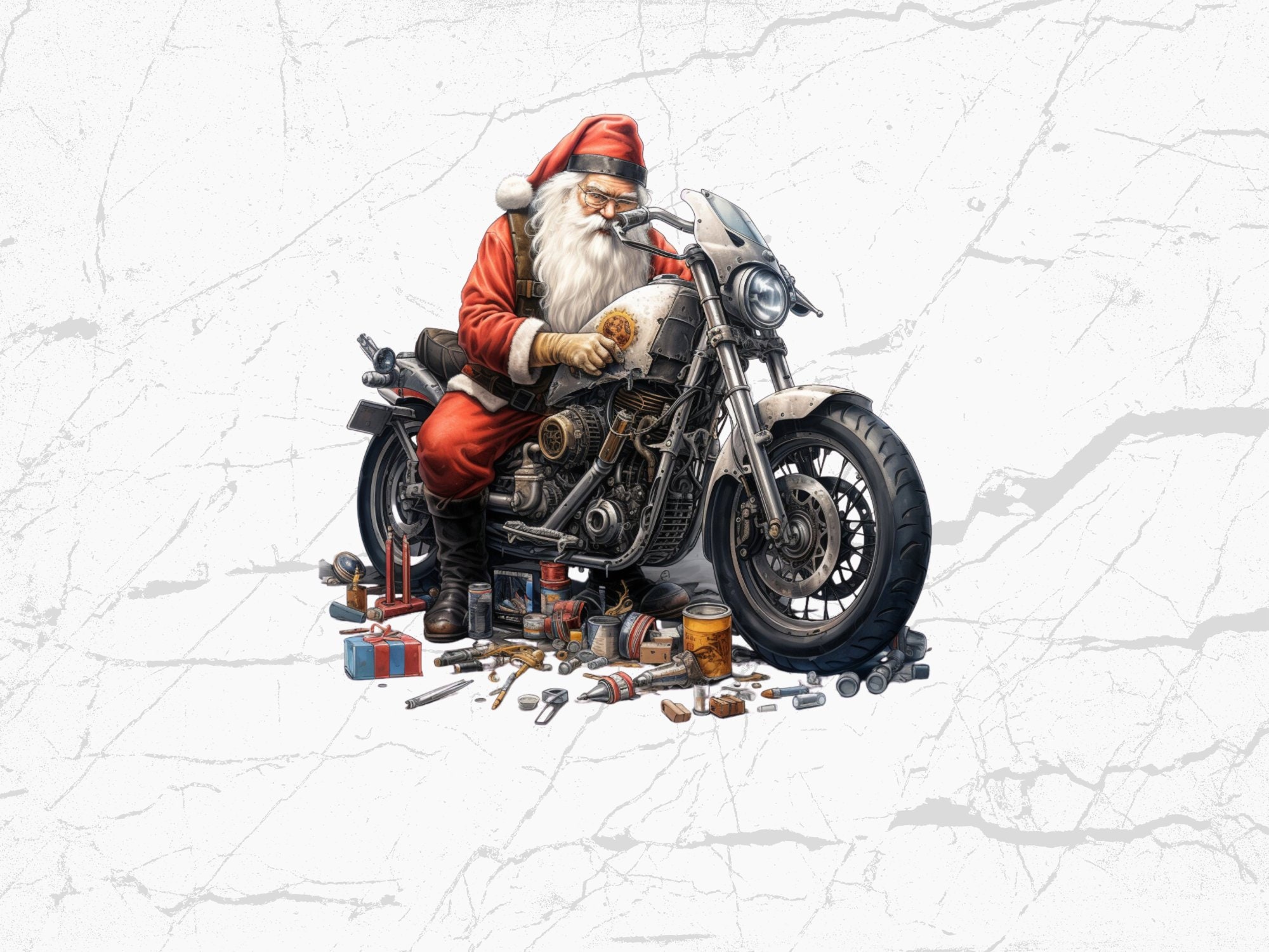 Santa Harley, SVG PNG EPS, Vector Graphics, Christmas Gift for Biker ...