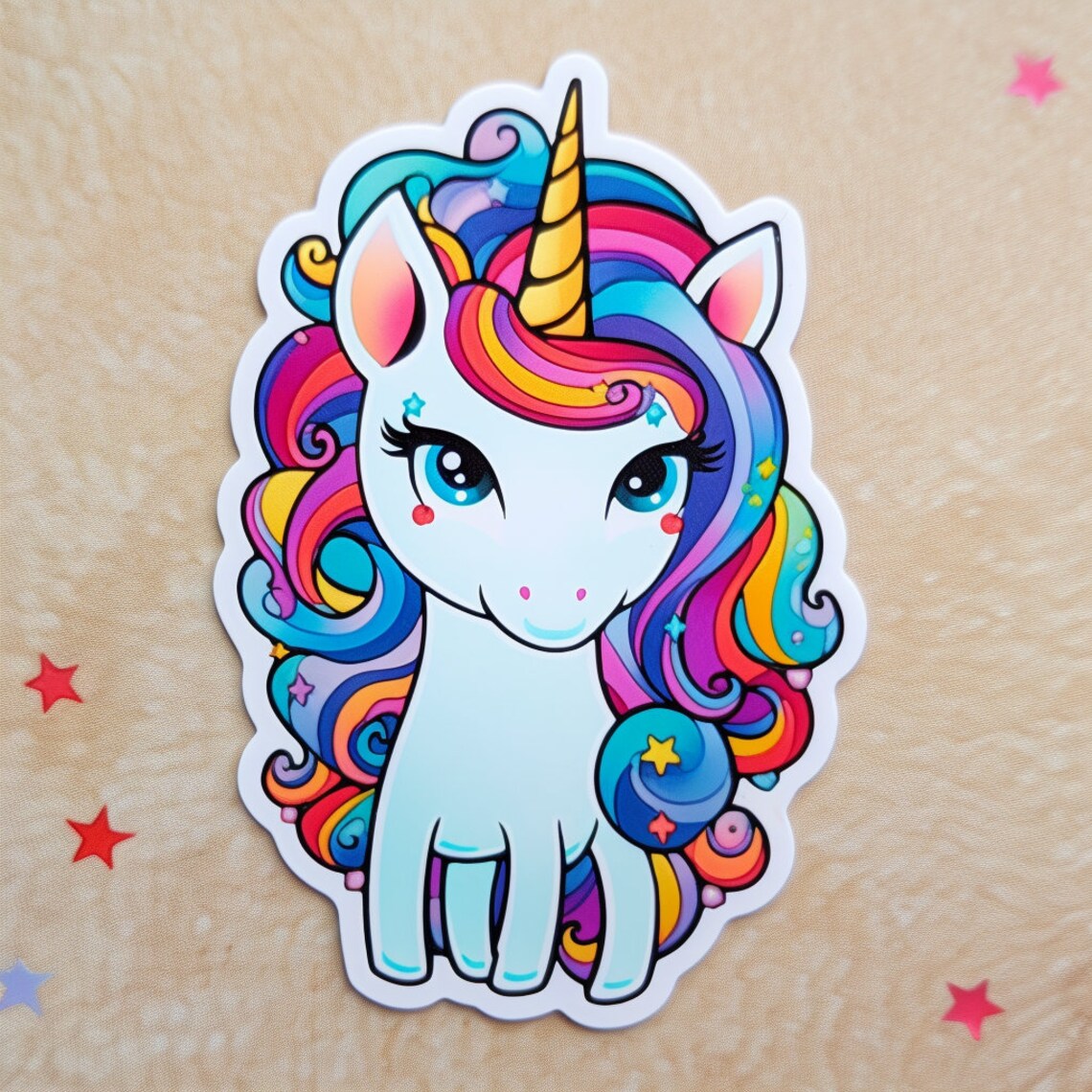 Rainbow Unicorn Printable Stickers, Rainbow Unicorn Clip Art, Unicorn ...