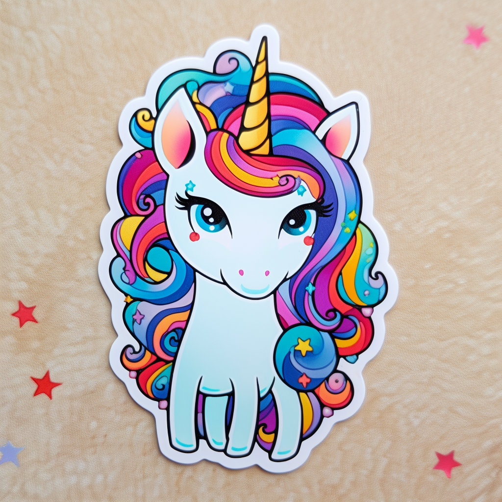 Rainbow Unicorn Printable Stickers, Rainbow Unicorn Clip Art, Unicorn ...