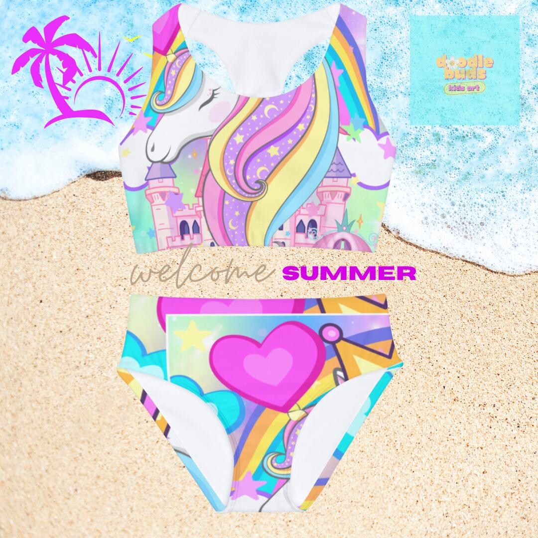 Swimsuit Set, Unicorn Girls Swimwear, Aussie Summer Swimmers, Christmas ...