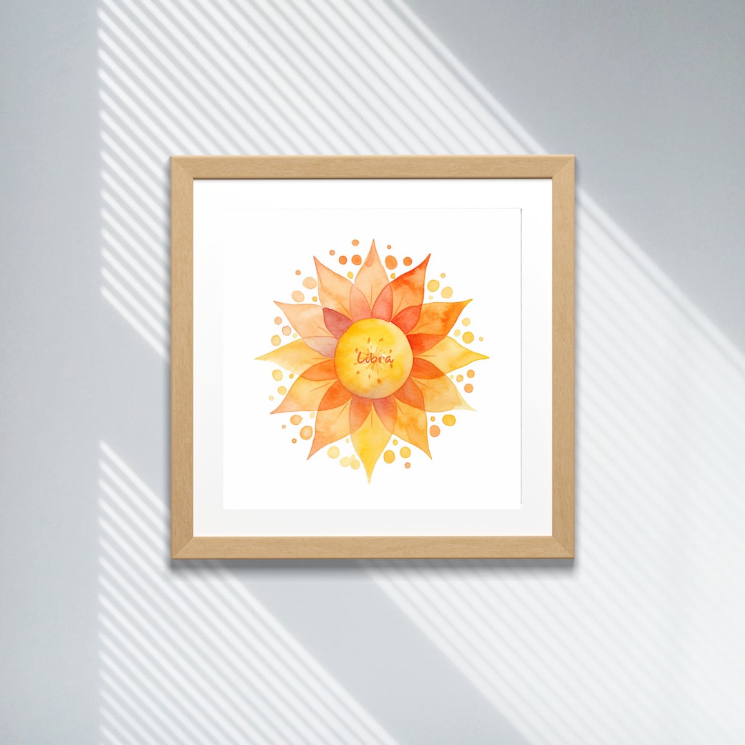 Custom Watercolour Sun Sign Prints, Nursery Wall Art Kids Bedroom ...