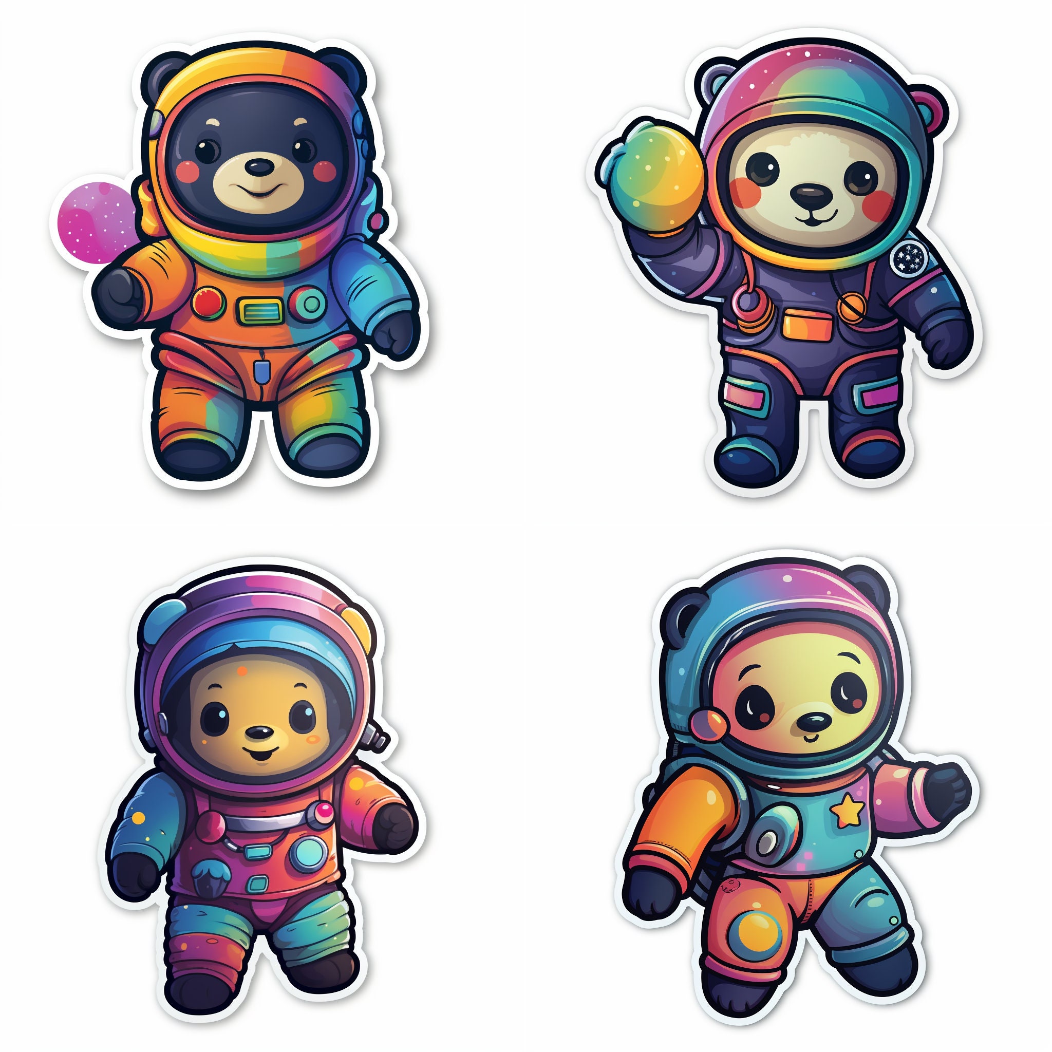 Space Theme Kids Crafts - Printable Stickers, Digital Clipart, and Wall ...