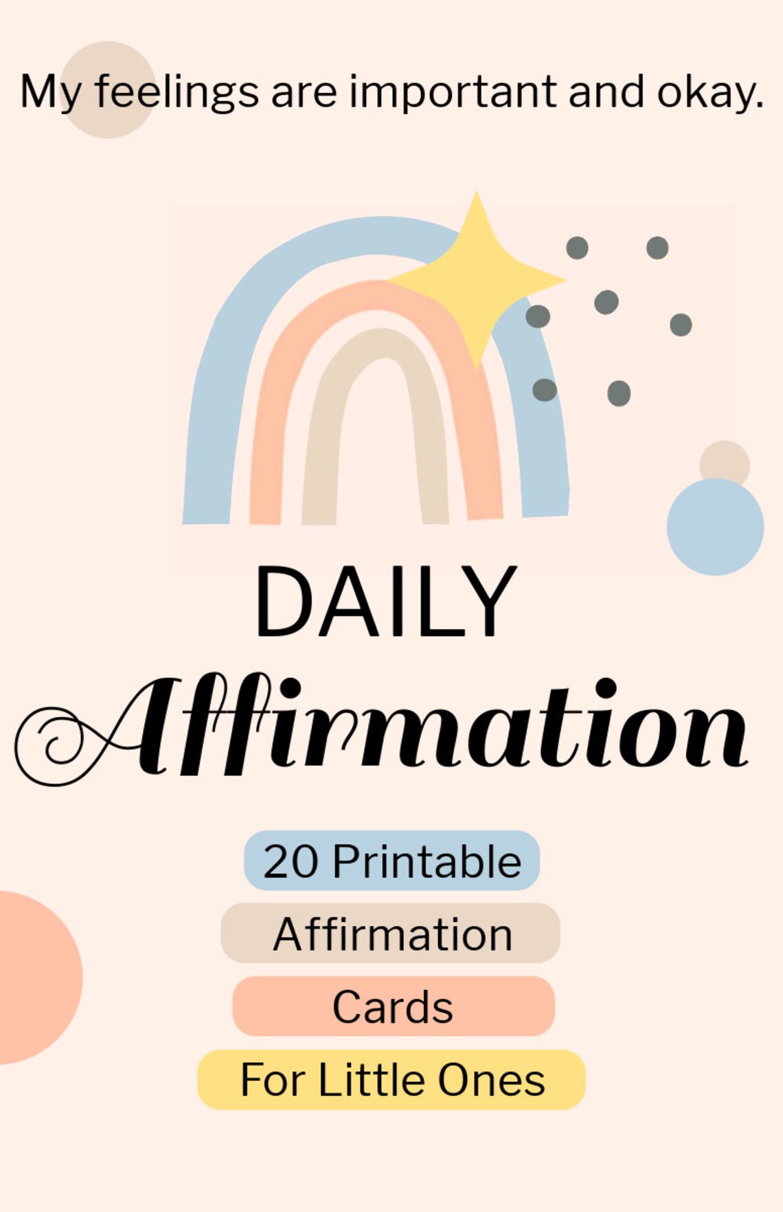 Kids Digital Affirmation Cards, Kids Affirmation Deck, Kids Daily ...