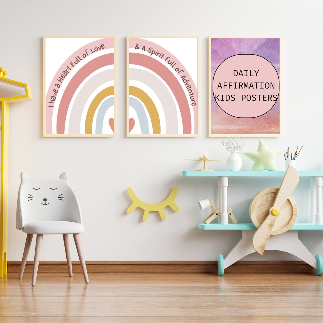 Rainbow Kids' Affirmation Printable Art - Nursery Room Wall Decor ...