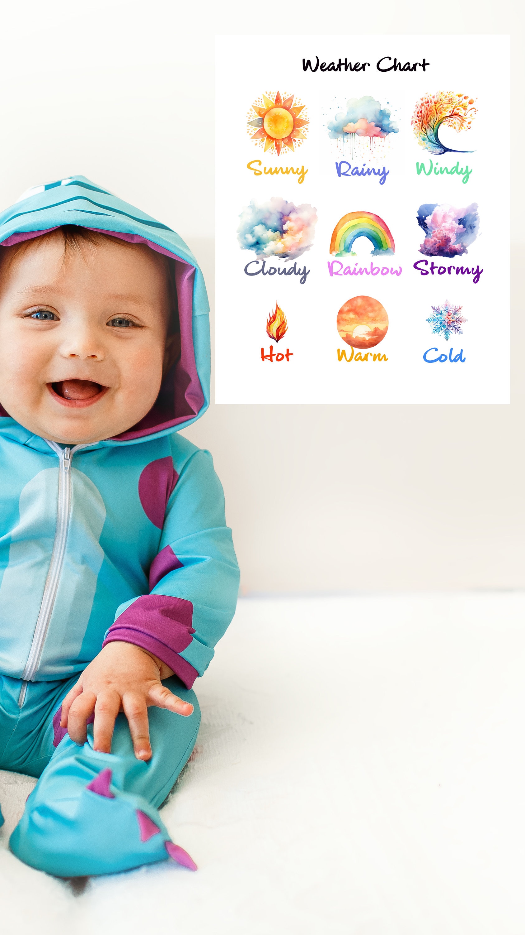 Printable Weather Chart, Weather Chart Poster, Nursery Weather Décor ...