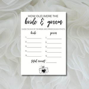 How Old Were the Bride & Groom | Bridal Shower Game | Wedding Shower ...