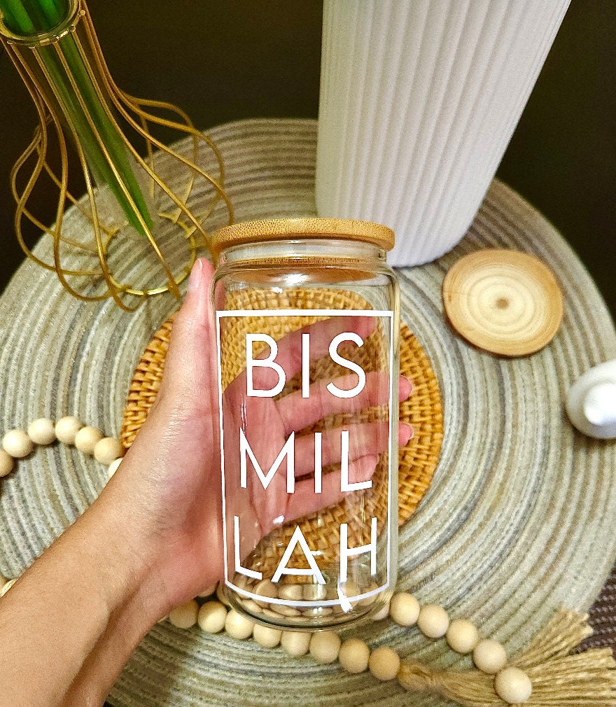 Bismillah Glass Cup | Bismillah | Ramadan | Arabic | Muslim | Eid Gift ...
