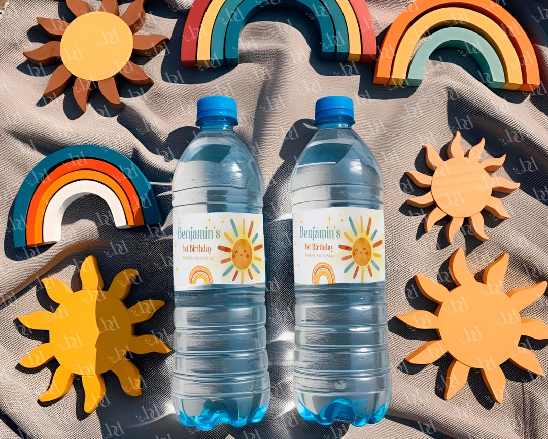 Water Bottle Label Template, Printable & Editable Little Sunshine First ...
