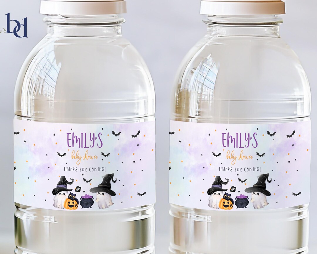 Little Boo Water Bottle Labels Template, Cute Ghost Baby Shower Bottle ...