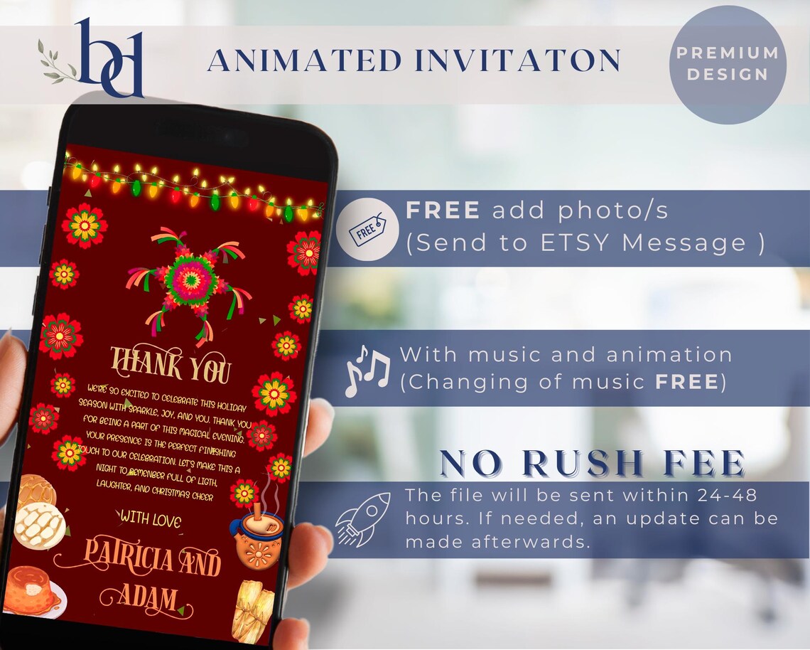 Posada Navideña Video Invitation, Custom Mexican Family Christmas ...
