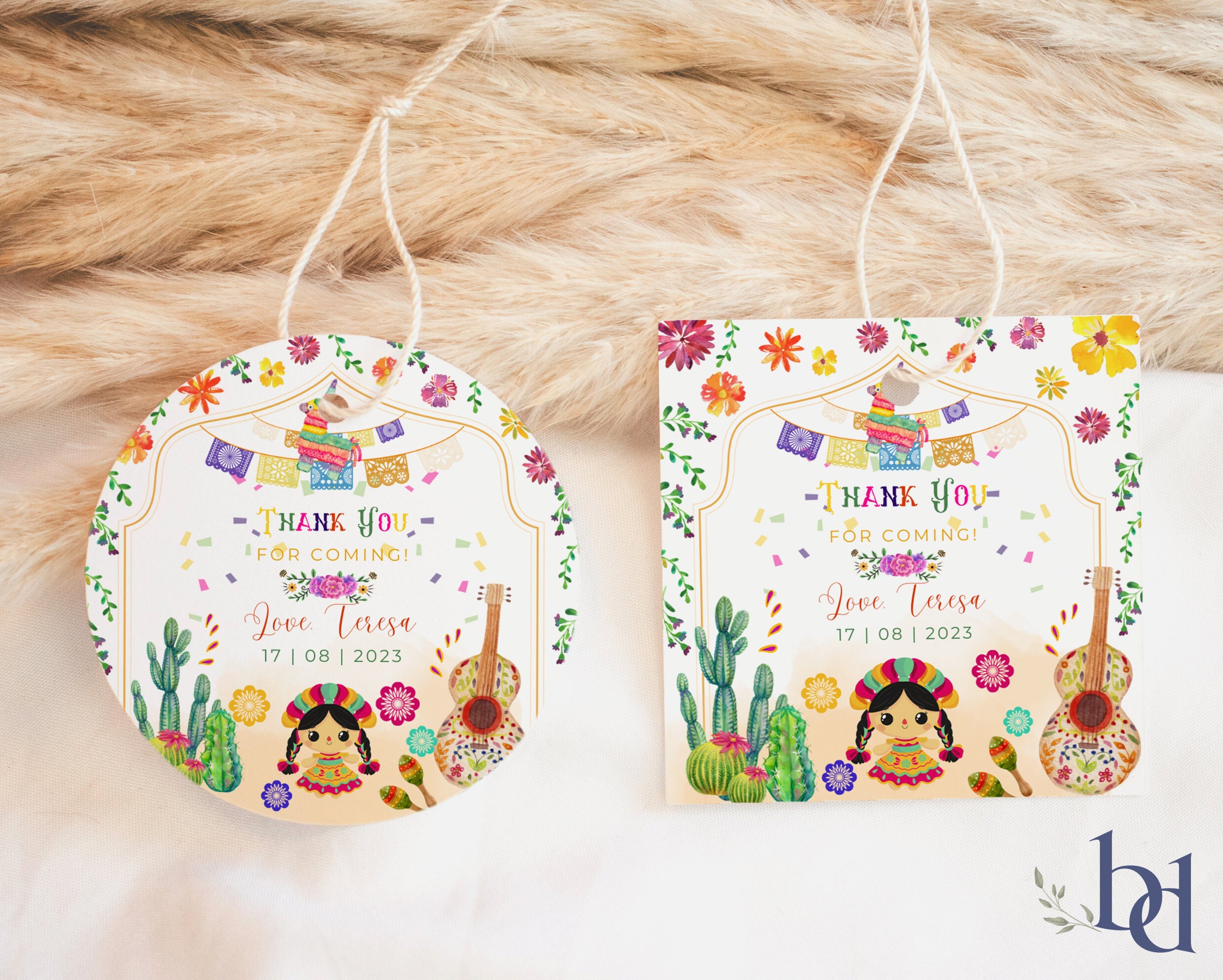 Mexican First Birthday Gift Tags Template, Mexican First Birthday ...