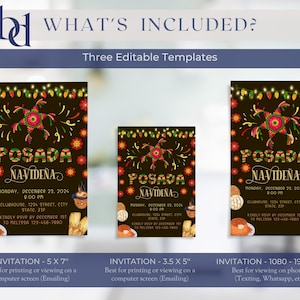 Posada Navideña Invitation Template, Editable & Printable Mexican Family Christmas Reunion ...