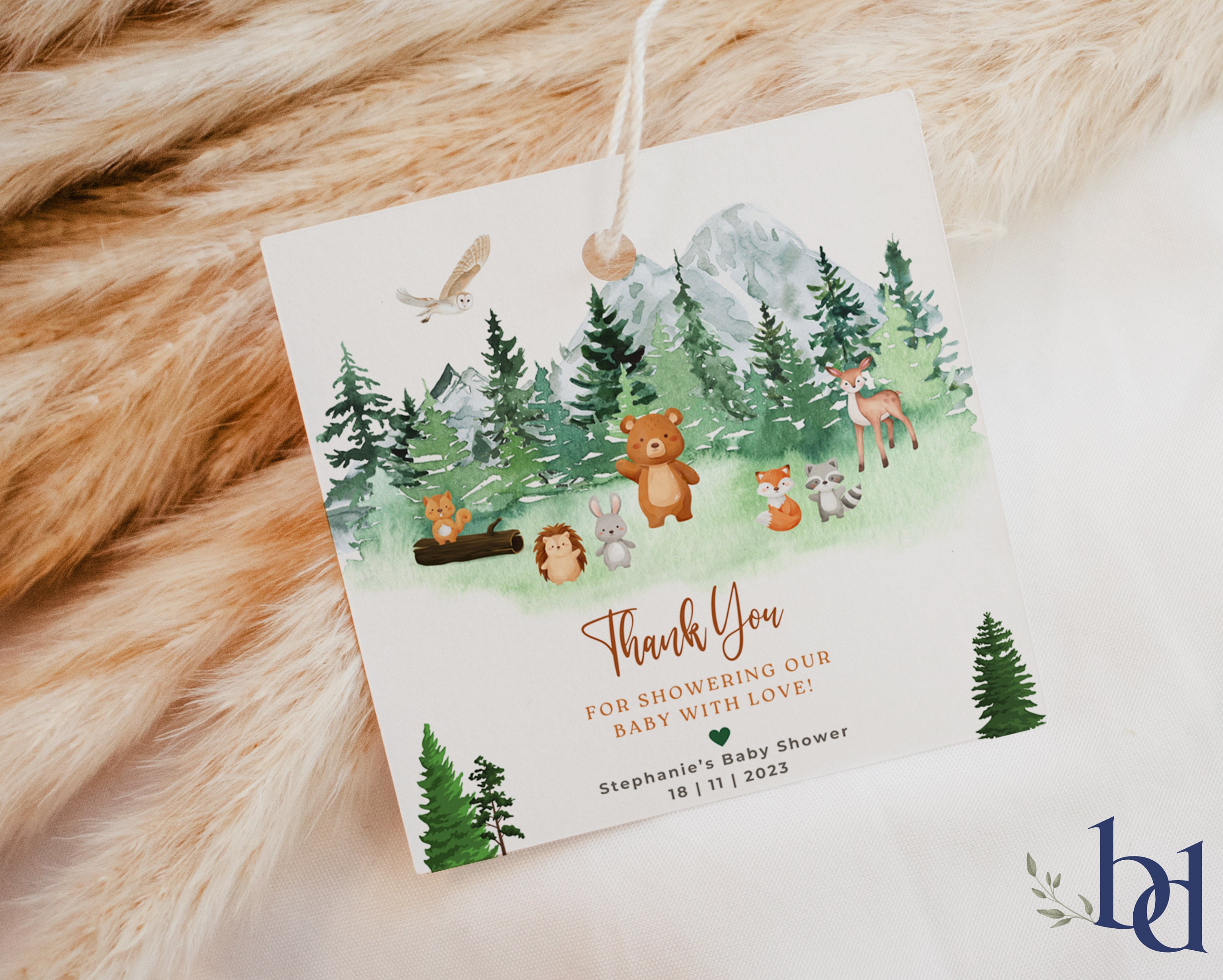 Woodland Gift Tags Template, Woodland Creatures Square & Circle Tag ...