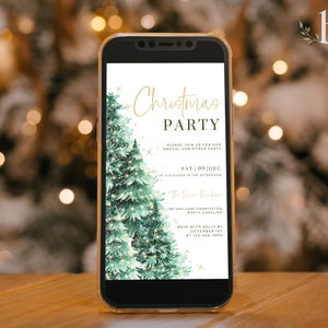 Christmas Tree Party Invitation Template, Work Christmas Party Invite ...
