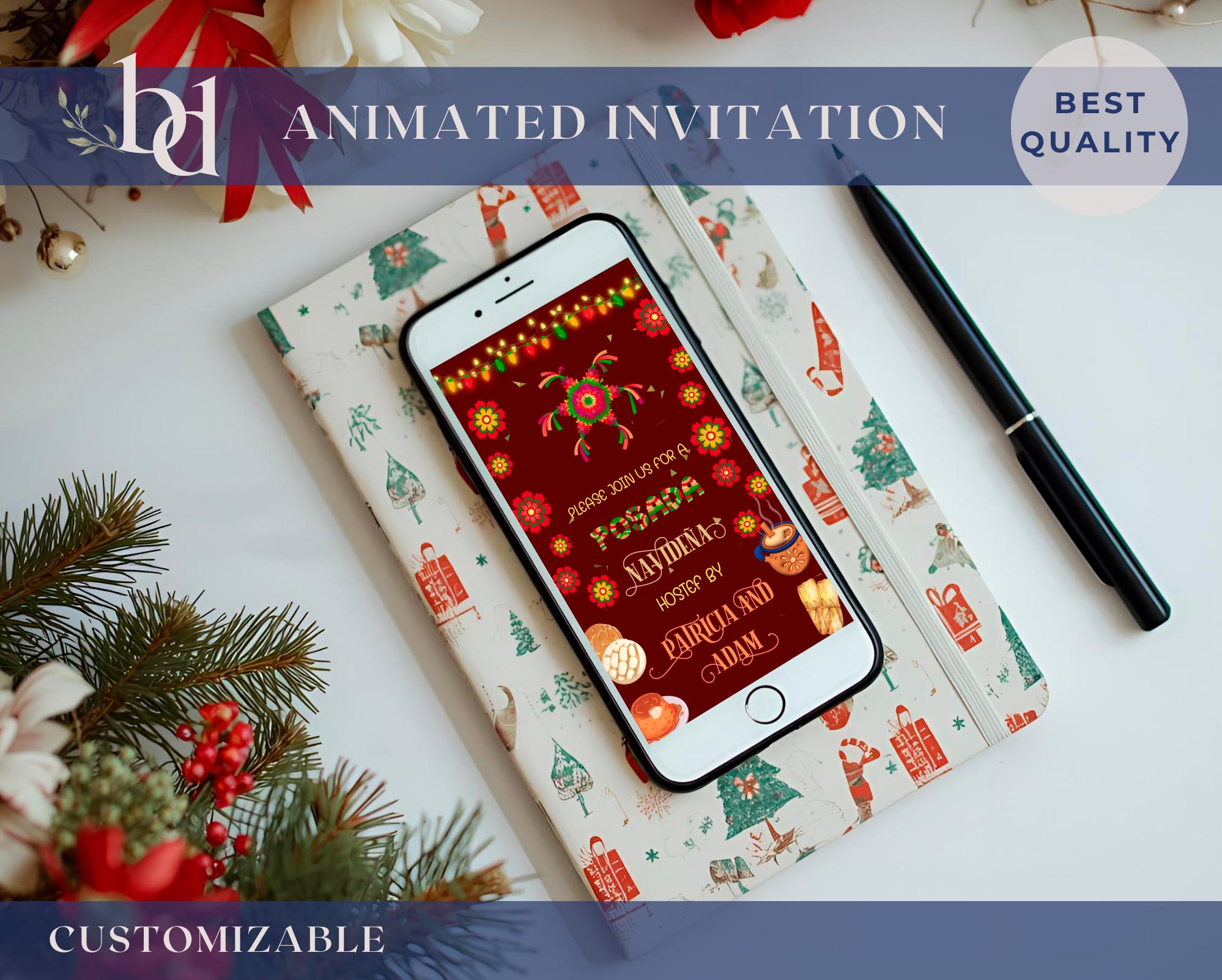 Posada Navideña Video Invitation, Custom Mexican Family Christmas ...