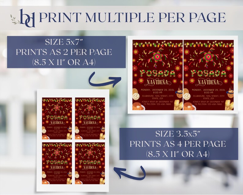 Posada Navideña Invitation Template, Editable & Printable Mexican Family Christmas Reunion ...