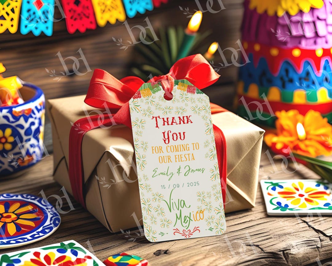 Fiesta Favor Tags: Editable Mexican Theme Gift Tags (digital Download ...