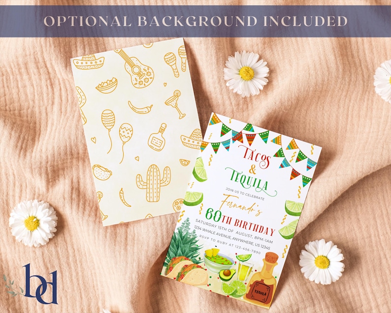 Tacos and Tequila Invitation Template, Editable & Printable Mexican ...
