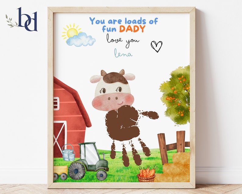 Footprint, Handprint, Art, Farm, Bundle, Father's Day, Birthday Gift ...
