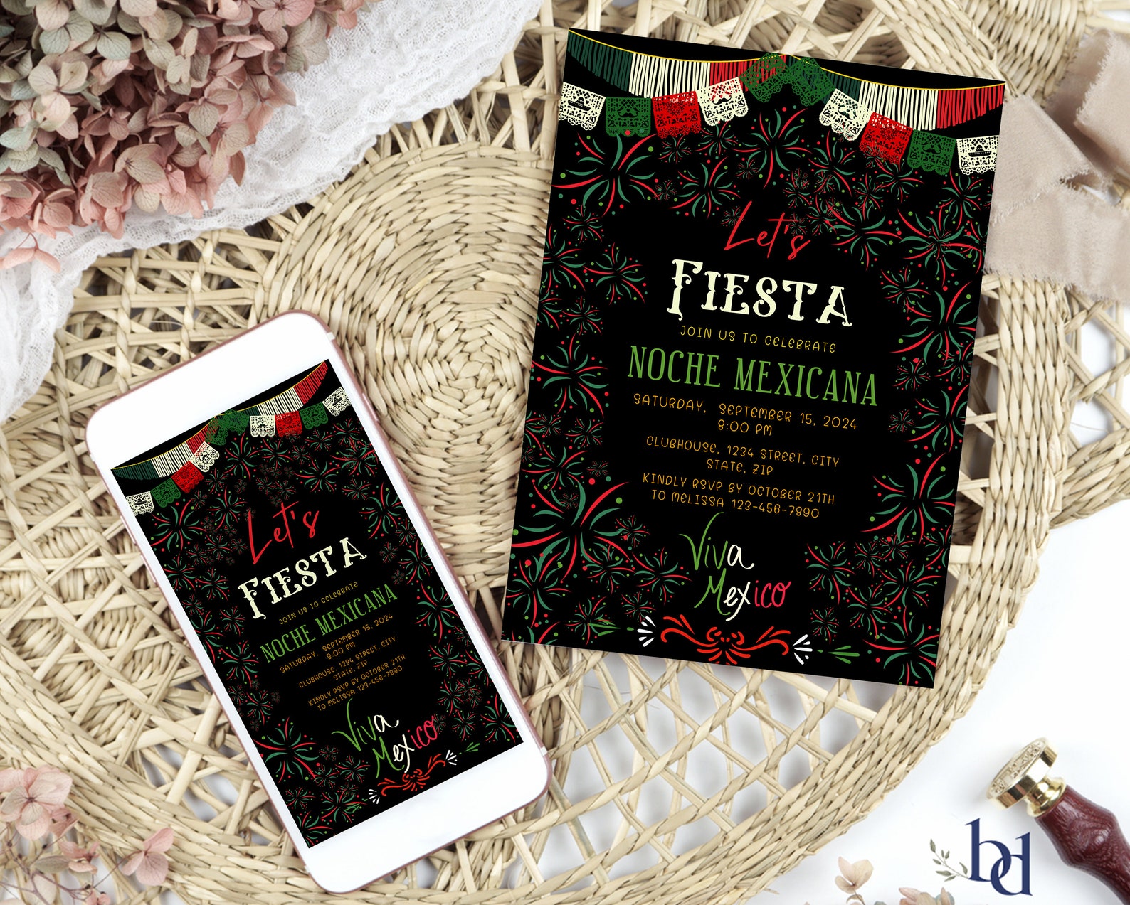Mexican Fiesta Invitation Template, Editable Mexican National Holiday ...