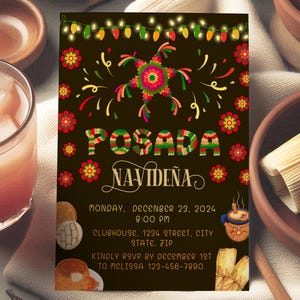 Posada Navideña Invitation Template, Editable & Printable Mexican ...