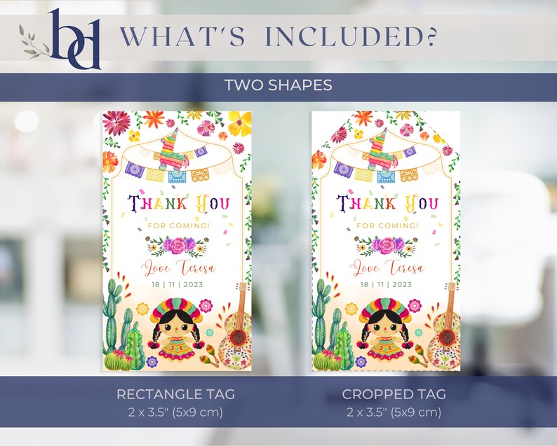 Mexican Gift Tag Template, Mexican 1st Birthday Favor Tags, Editable ...