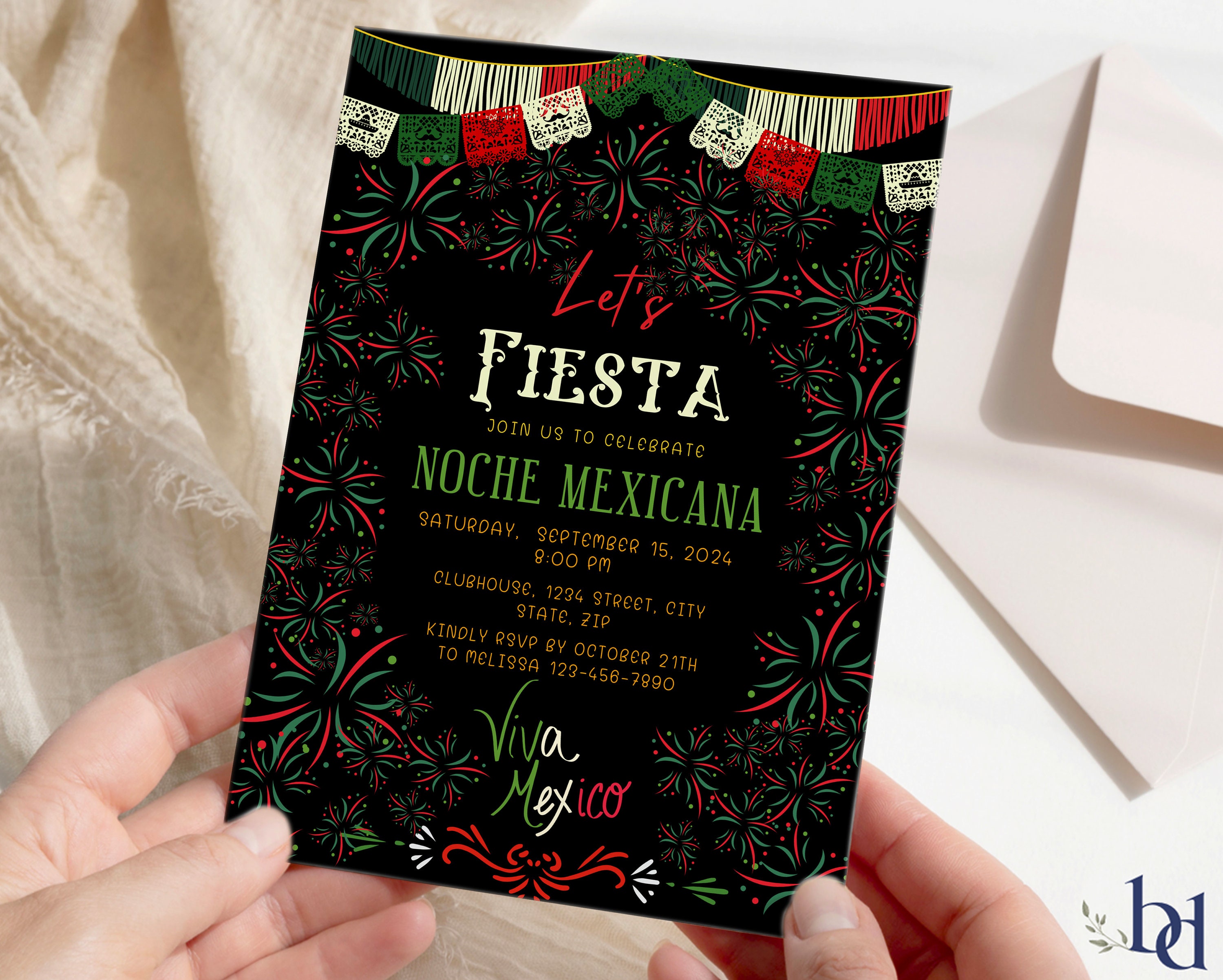 Mexican Fiesta Invitation Template, Editable Mexican National Holiday ...