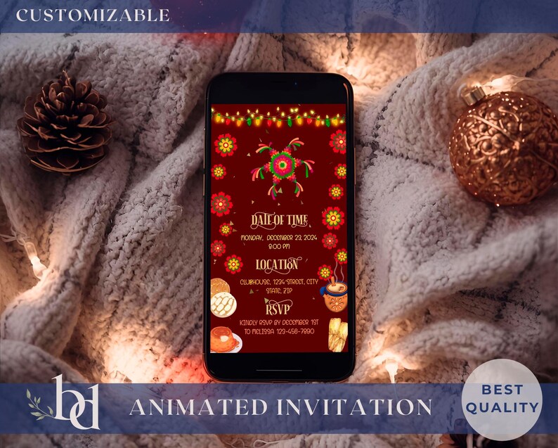 Posada Navideña Video Invitation, Custom Mexican Family Christmas ...