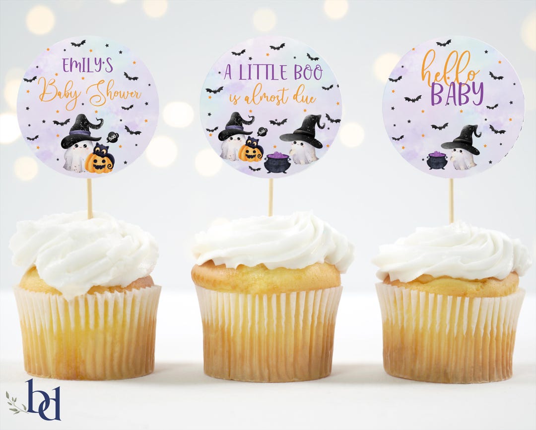 Little Boo Cupcakes Toppers Template, Cute Ghost Baby Shower Cupcake ...