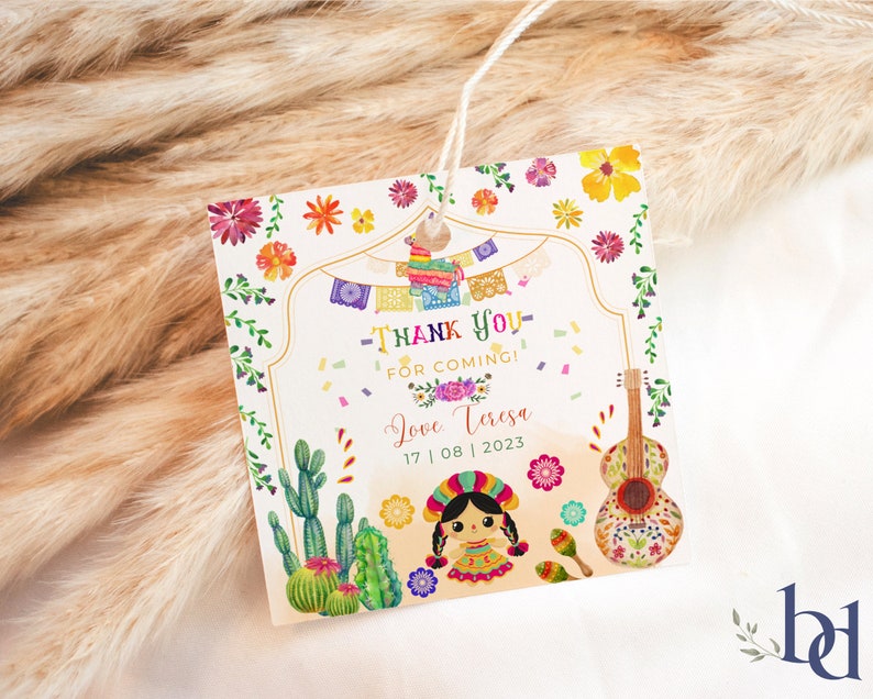 Mexican First Birthday Gift Tags Template, Mexican First Birthday ...