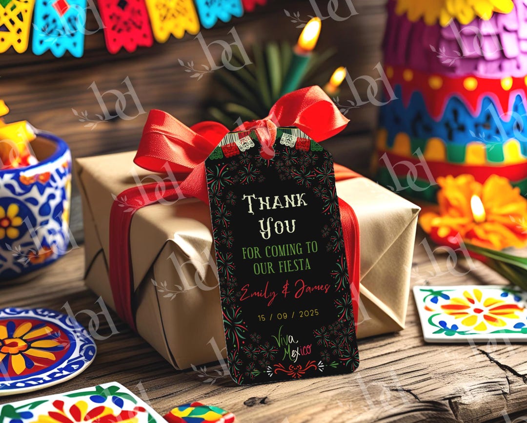 Mexican Gift Tags Template, Lest Fiesta Favour Tag, Editable ...