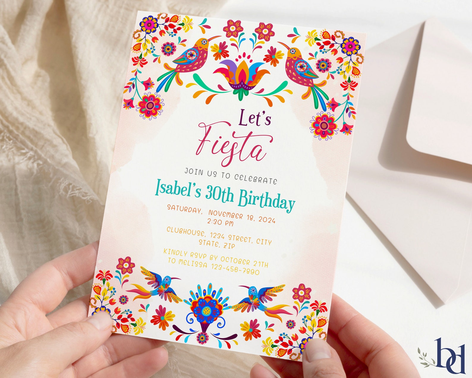 Mexican Otomi 30th Birthday Invitation Template, Personalized Birthday ...