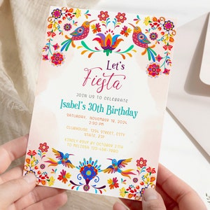 Mexican Otomi 30th Birthday Invitation Template, Personalized Birthday ...