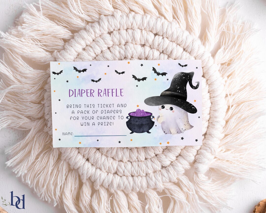 Little Boo Diaper Raffle Template, Cute Ghost Diaper Raffle Card ...