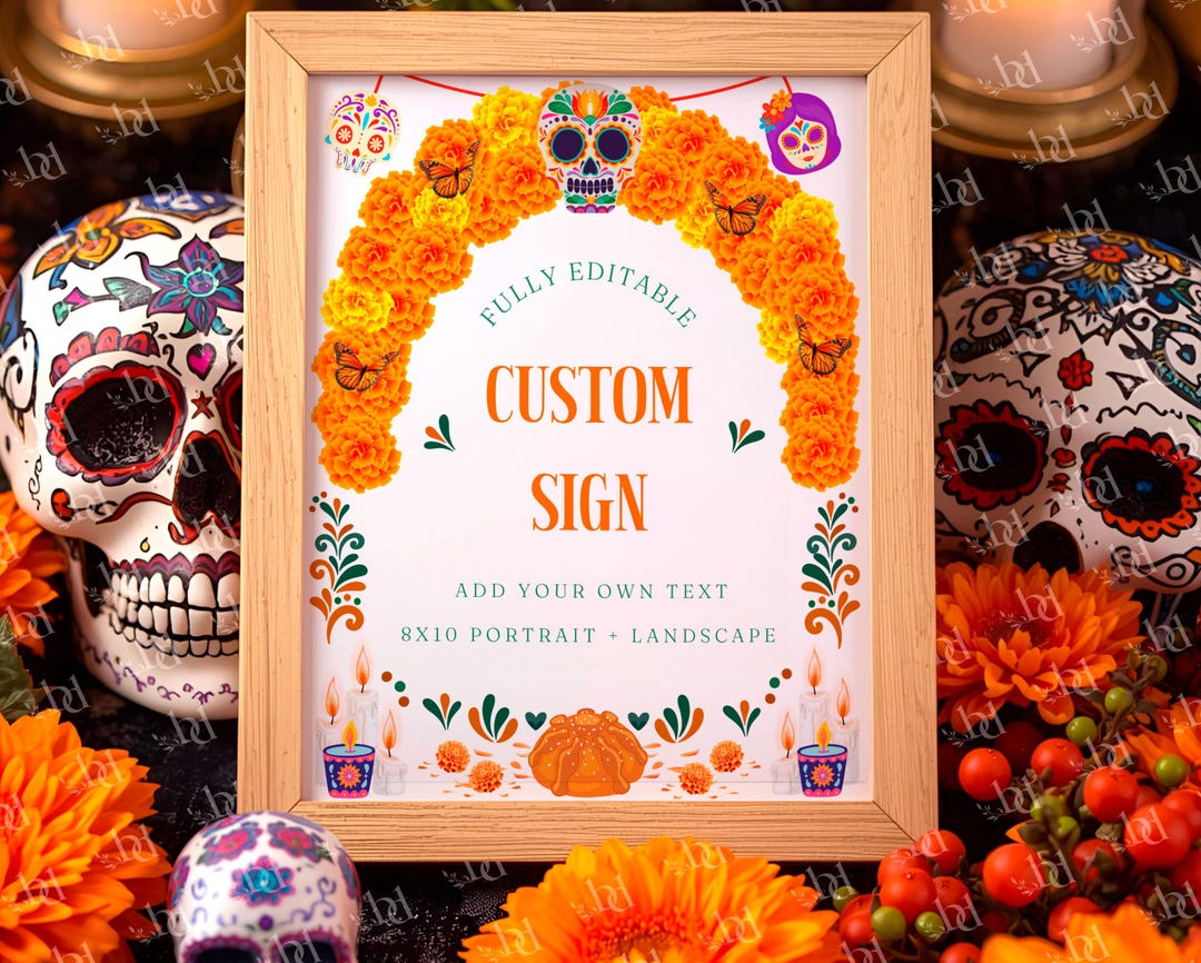 Custom Day of the Dead Sign Template, Editable & Printable Día De Los ...